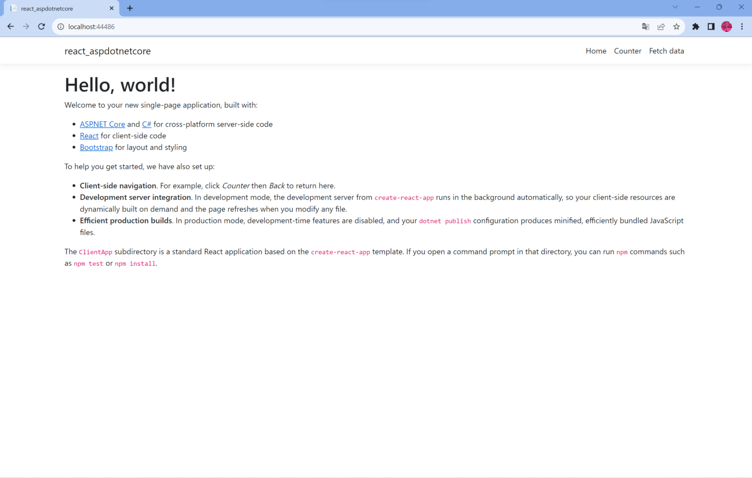 APIをASP.NET Coreで画面をReactで作成する - SKSP-TECH